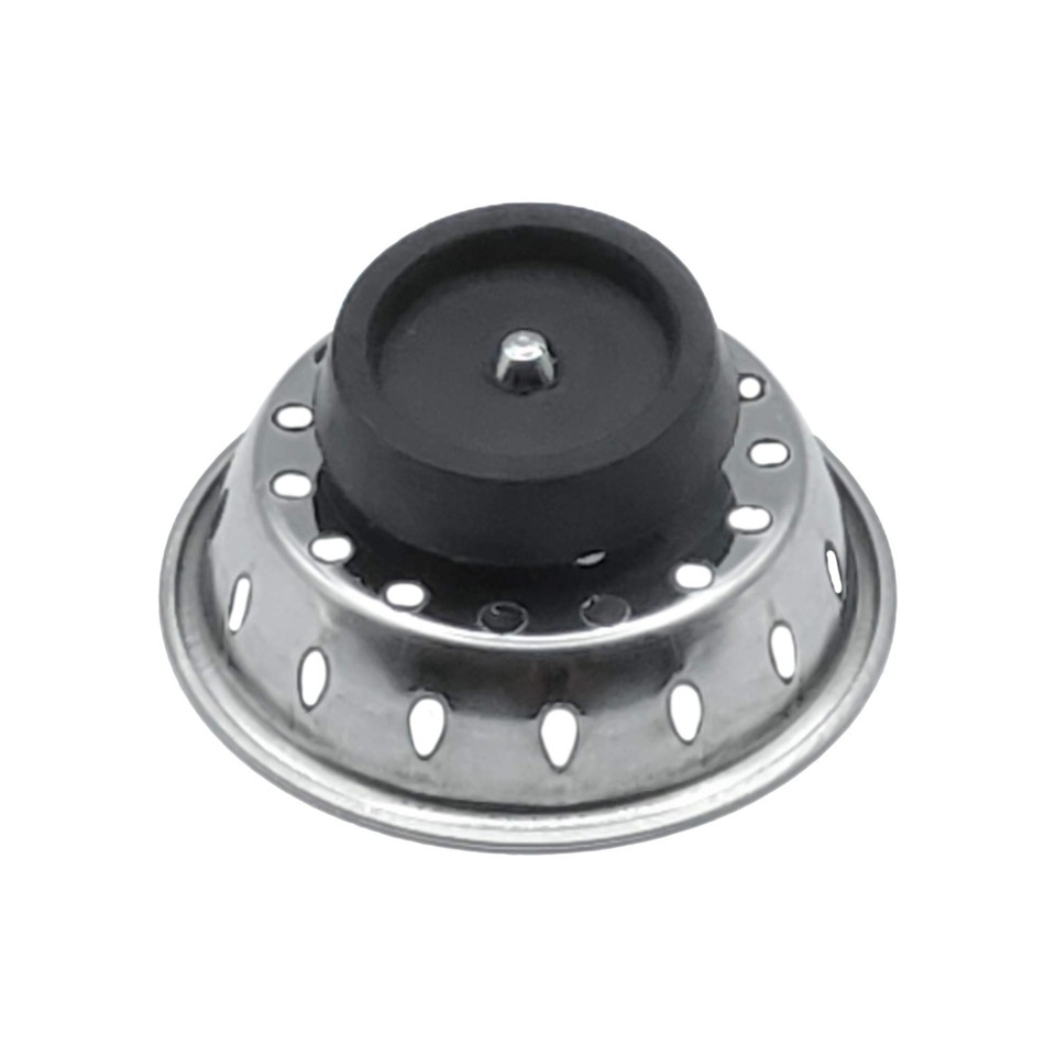Kitchen Sink Stainless Basket Strainer Flat Bottom Rubber Stopper, 3-1/ ...
