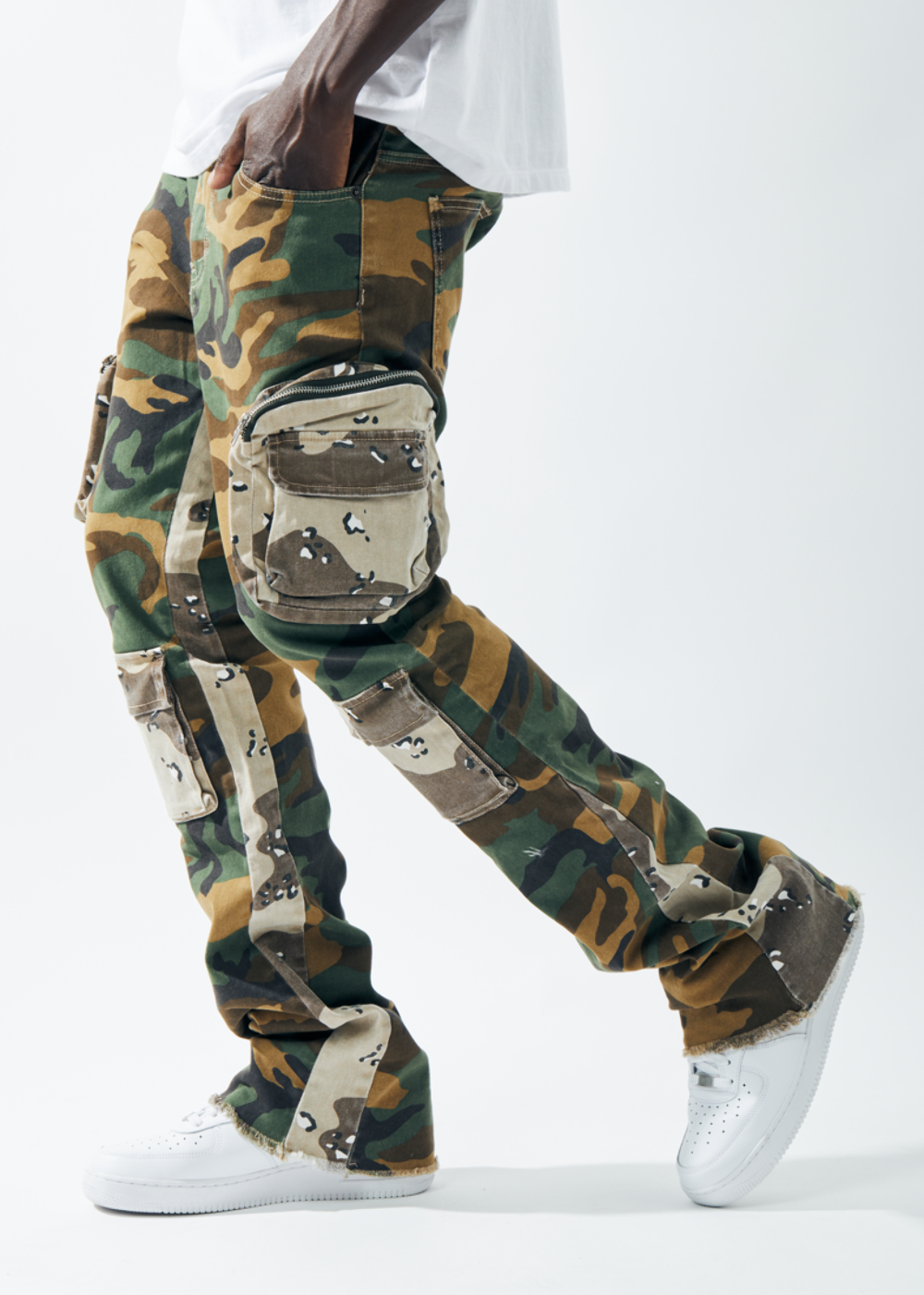 Men KINDRED Camo Pockets Stacked Pants | eBay
