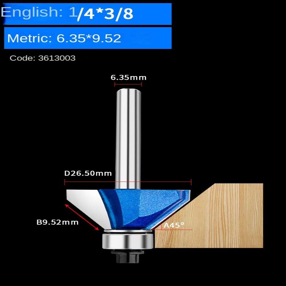 Industrial Grade Cutting Tools 45 Degrees Router Bit Milling Cutter ...