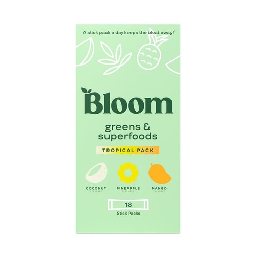 Bloom Nutrition Superfood Greens Powder Stick Packs Digestive Enzymes ...