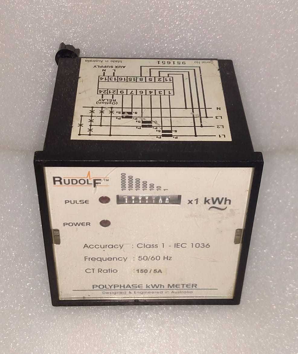 Rudolf EDM-PKM Polyphase Kilowatt Hour 3-Phase 4-Wire Meter x1 kWh 3x57 ...