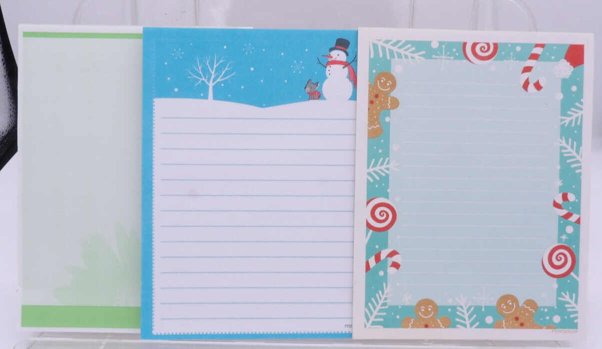 Note Pads Shopping List To Do List lot of 3 Flower Christmas & Snowman ...