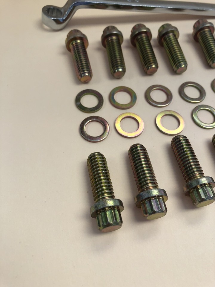 SBC INTAKE BOLTS 12PT GRADE 8 WITH WRENCH ALUMINUM OR STOCK INTAKE 350 ...