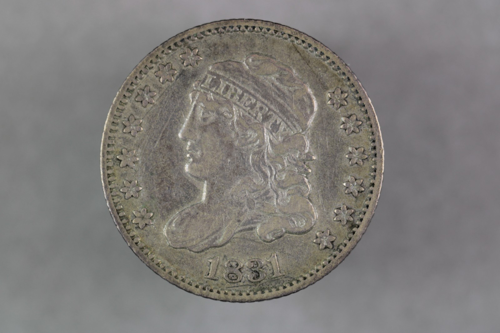 1831 LM-6 Capped Bust Half Dime VF field scratches. Offering combined ...