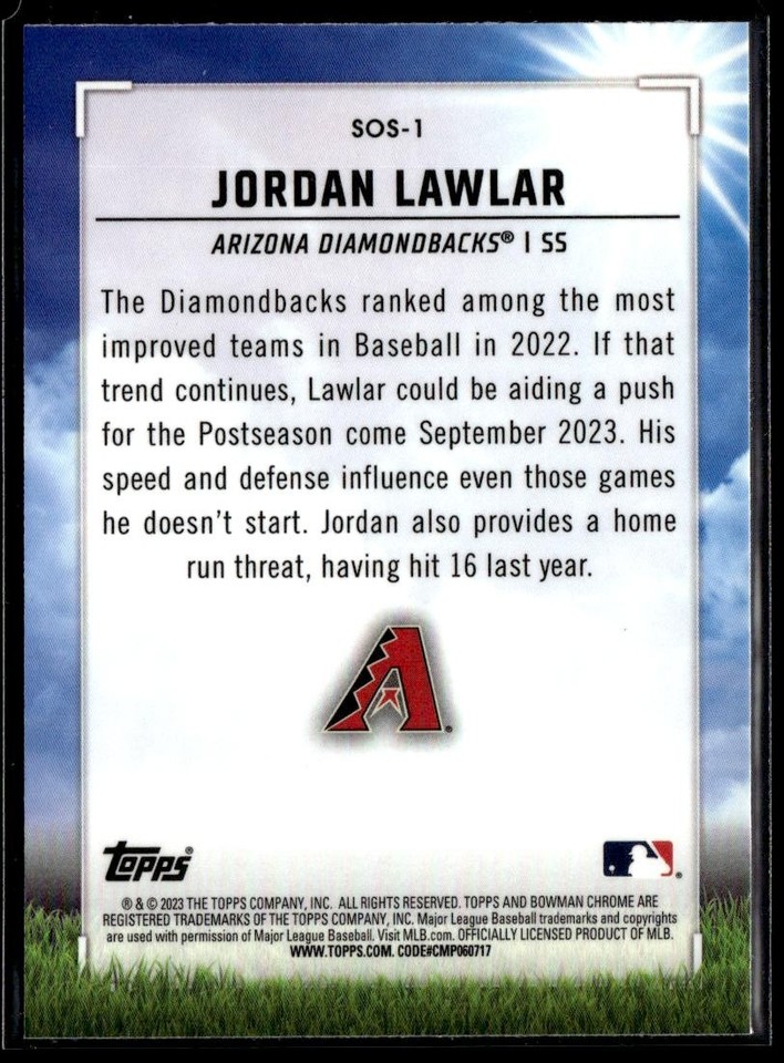 2023 Bowman #SOS-1 Jordan Lawlar Sights on September | eBay