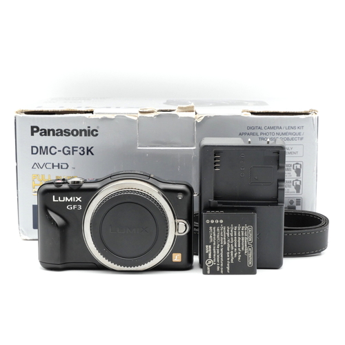 MINT Panasonic LUMIX DMC-GF3 Mirrorless Camera - Black (Body Only) #066 ...