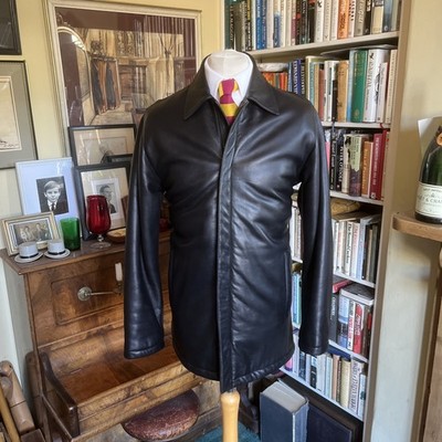 Gieves & Hawkes of Savile Row Black Leather Jacket | eBay UK