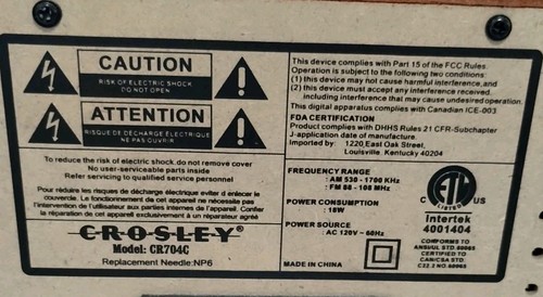 Crosley CR704 Record Player Director CD Cassette Turntable AM/FM Radio ...