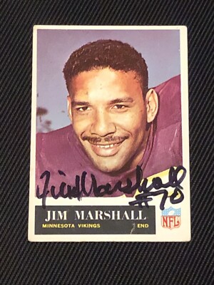 JIM MARSHALL 1965 PHILADELPHIA SIGNED AUTOGRAPHED CARD #107 MINNESOTA ...