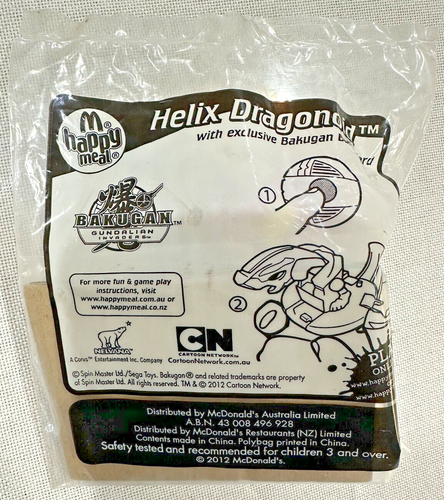 McDonald's Toys Bakugan 2012 Helix Dragonoid With Exclusive Battle Card ...