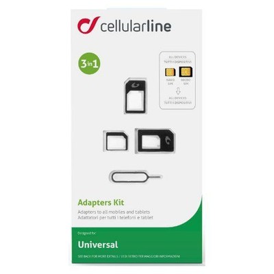 Adattatori sim Cellular Line UNIVERSALSIMADAPT 3in1 Black | eBay