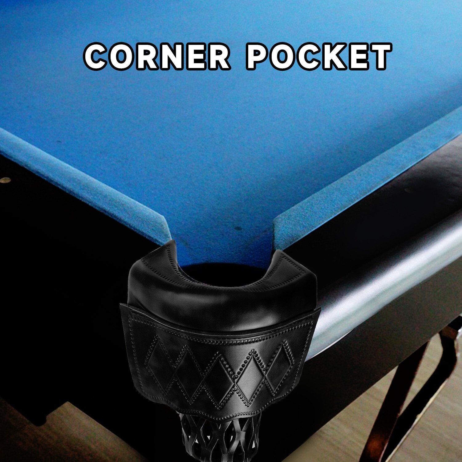 Set of 6 PU Leather Billiard Pool Table Pockets. Replacement Web Drop ...