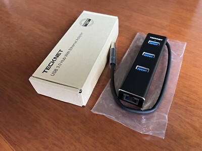 TECKNET USB 3.0 Hub With Ethernet Adapter NEW | eBay