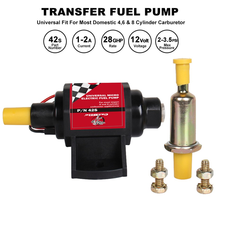 42GPH Gasoline Electric Fuel Pump Universal 5/16‘’ 2-3.5PSI 12V Low ...
