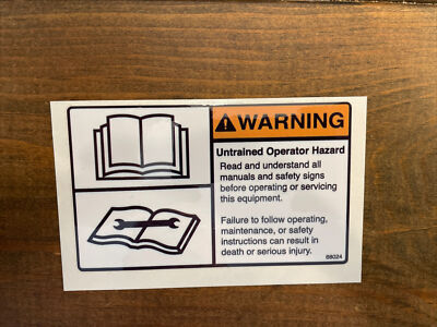 WARNING "untrained operator hazard" Decal. 5 in. x 3 in. New. | eBay