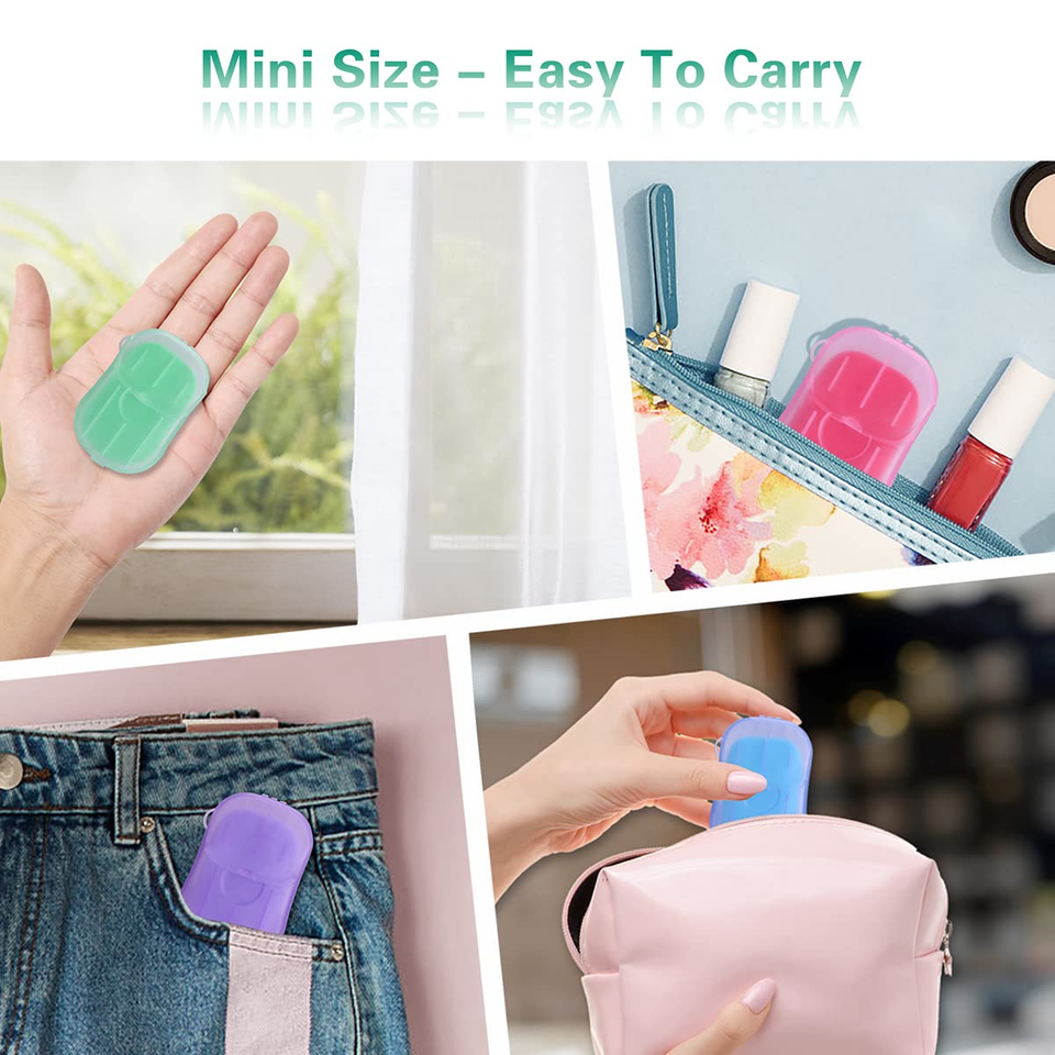 12 Boxes Mini Hand Soap Sheets Soap Paper Sheets, Disposable Travel ...