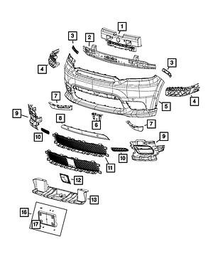 18-22 GRAND CHEROKEE DURANGO FRONT BUMPER FASCIA SPAT RIGHT MOPAR ...