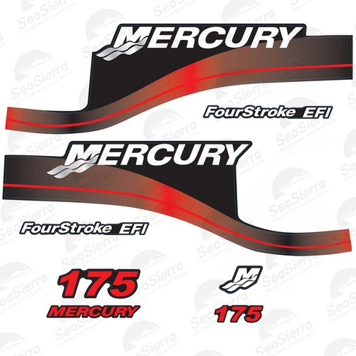 Mercury 175 hp 4 Stroke outboard engine decals Red sticker set | eBay