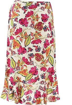 DG2 Diane Gilman Faux Wrap Floral Print Skirt w/Ruffle Sizes Medium ...