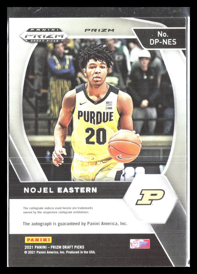 Nojel Eastern 2021 Panini Prizm Collegiate #DP-NES Auto Draft Picks ...