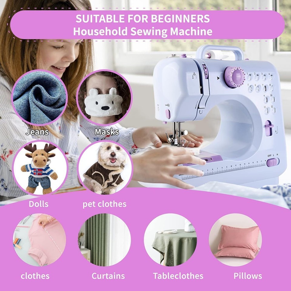 Electric Sewing Machine Portable Crafting Mending Machine 12 Built-In ...