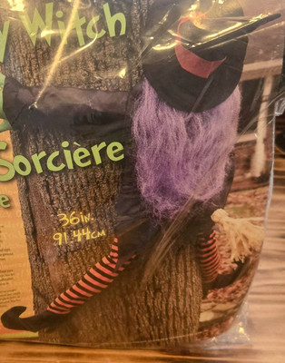 Witch Crashing Into Tree Halloween Decoration Tree Hugger Prop Wrong ...