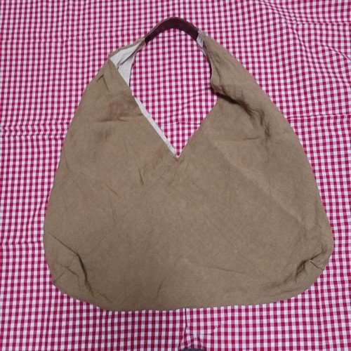USED CHISHIRO SUN-DRIED LINEN TOBUKURO-STYLE BAG, OAK AND BEIGE ...