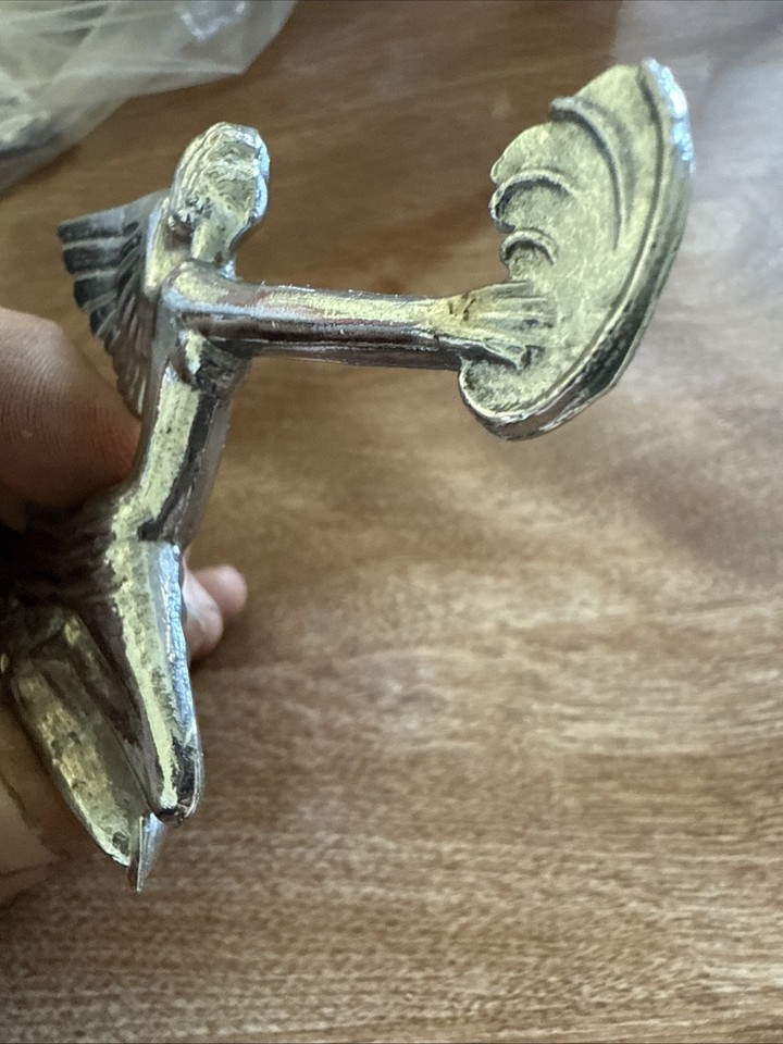 Vintage Winged Goddess Packard Radiator Ornament Emblem Beautiful Scta ...