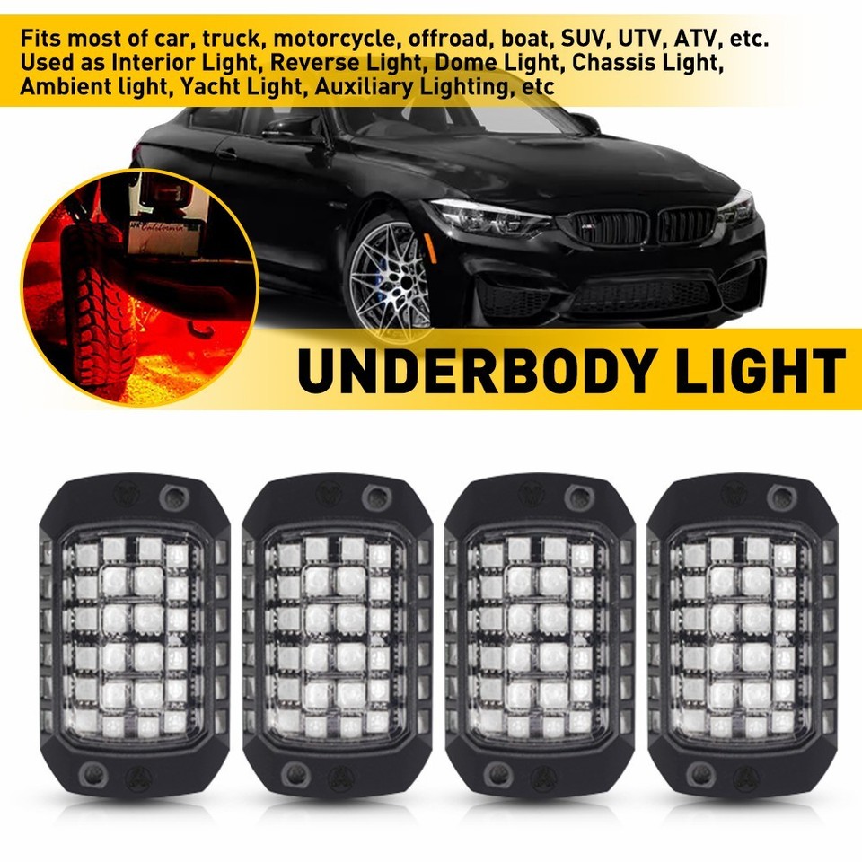 4Pcs Underglow Light Super Bright Pure Red Light for Car Truck ...