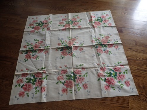Vintage Cotton Tablecloth Wilendur Royal Rose pattern | eBay