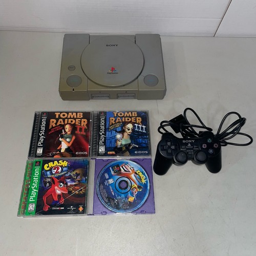 Sony Playstation One (PS1) Console Bundle Lot w/ Controller And 4 Games ...