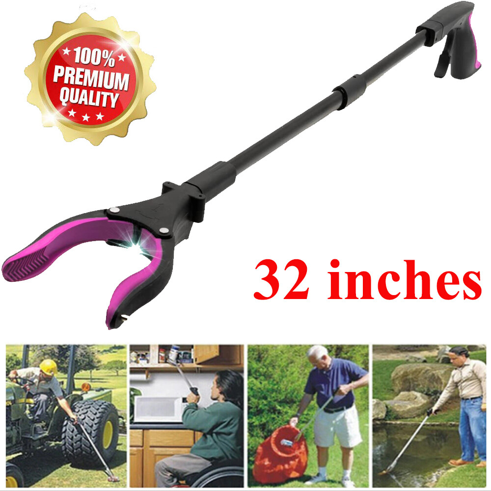 Foldable & Extendable Pick Up Grabber Reacher Stick Reaching with LED ...