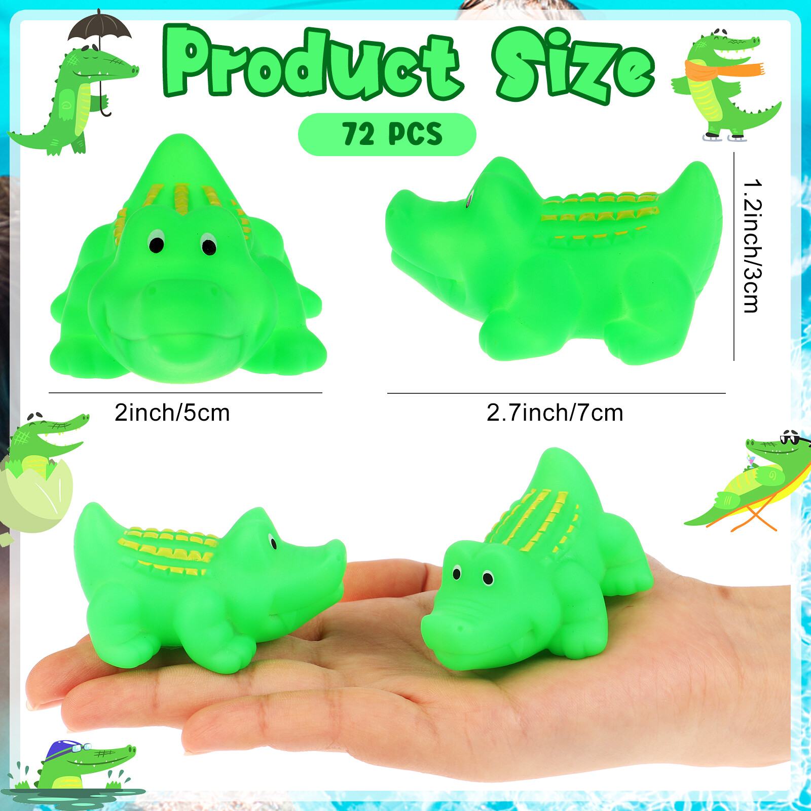 72Pcs Rubber Alligator Crocodile Family Bathtub Toy Alligator Bath ...