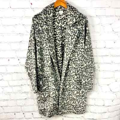 Leopard cheetah print mob wife warm comfy long cardigan duster animal ...
