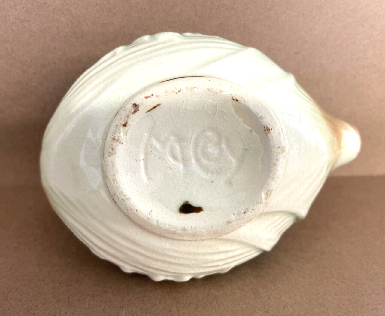 Vintage 1940's McCoy Cream Daisy Pattern Brown Green Pitcher Pottery | eBay