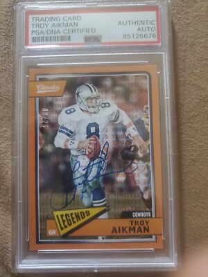 2018 Classics Troy Aikman Timeless Tributes Cowboys HOF Auto 09/25 PSA ...