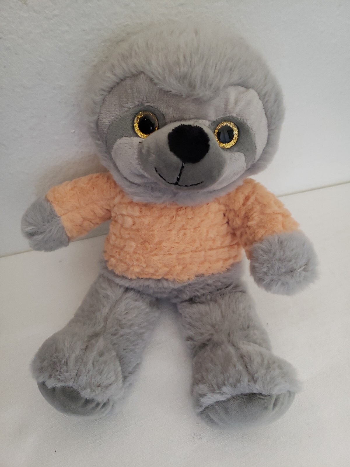 Nanco Sloth Plush Stuffed Animal Grey Peach Tan Sweater Shirt | eBay