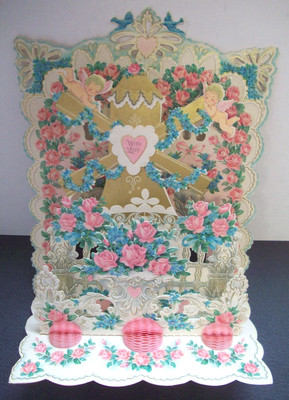 Windmill honeycomb Valentine foldout 3-D Hallmark vintage greeting card ...