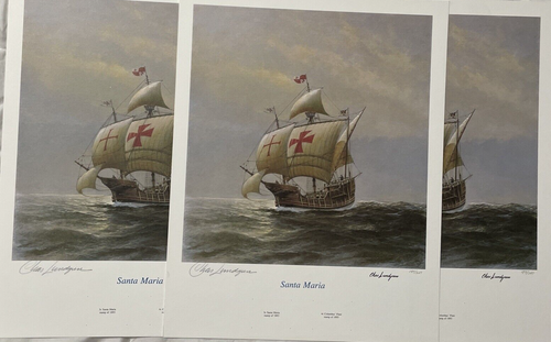 Clearance Lot of 3 Chas Lundgren Santa Maria signed numbered Prints ...