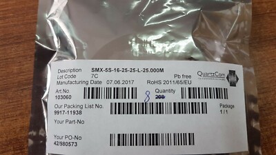 LOT OF 8 PCS. QUARTZCOM SMX-5S-16-25-25-L-25.000M MINIATURE SMD CRYSTAL ...