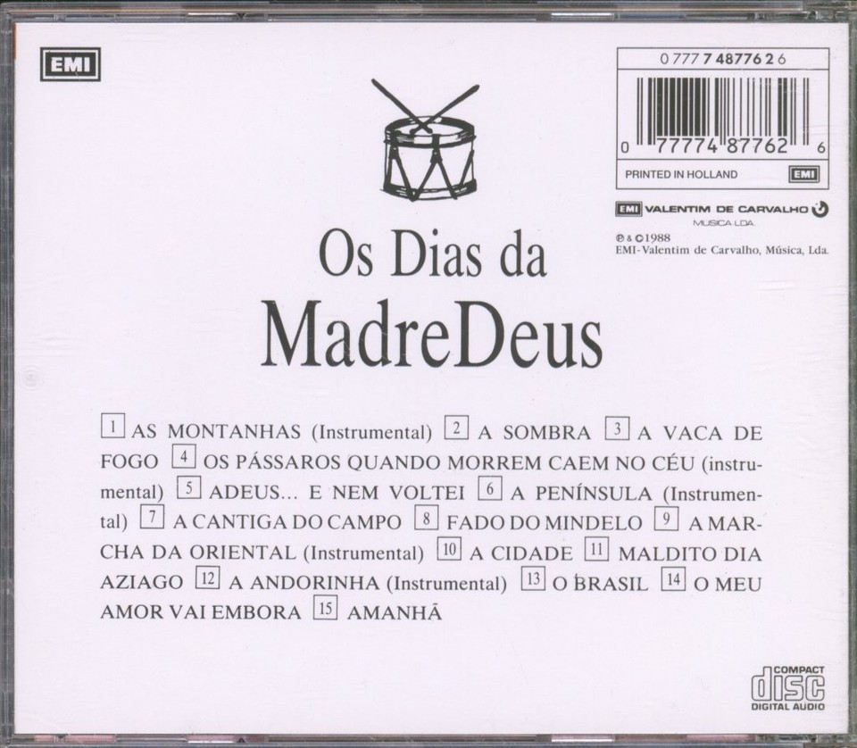 Madredeus Os Dias Da Madredeus CD Europa Emi 1988 077774877626 | eBay