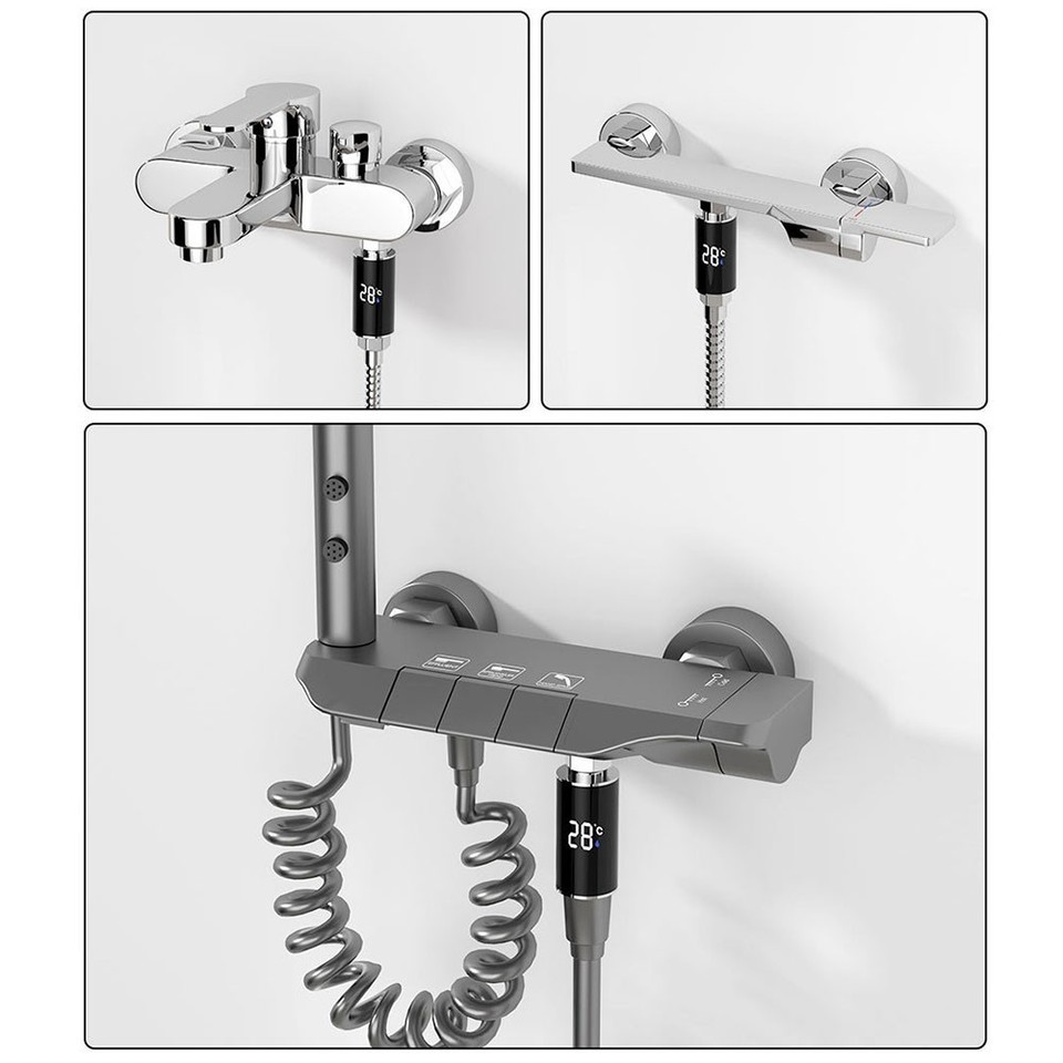 Digital Display Shower Head Water Temperature Meter Measures From 0°C ...