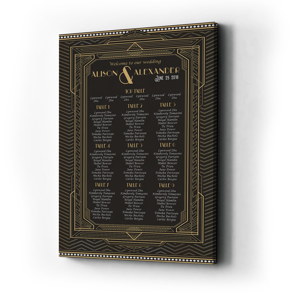 Gatsby Art Deco 1920's Gala Dinner Ball Wedding Table Seating Plan ...