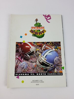 Alabama Crimson Tide Football Program Gator Bowl North Carolina 1993 ...