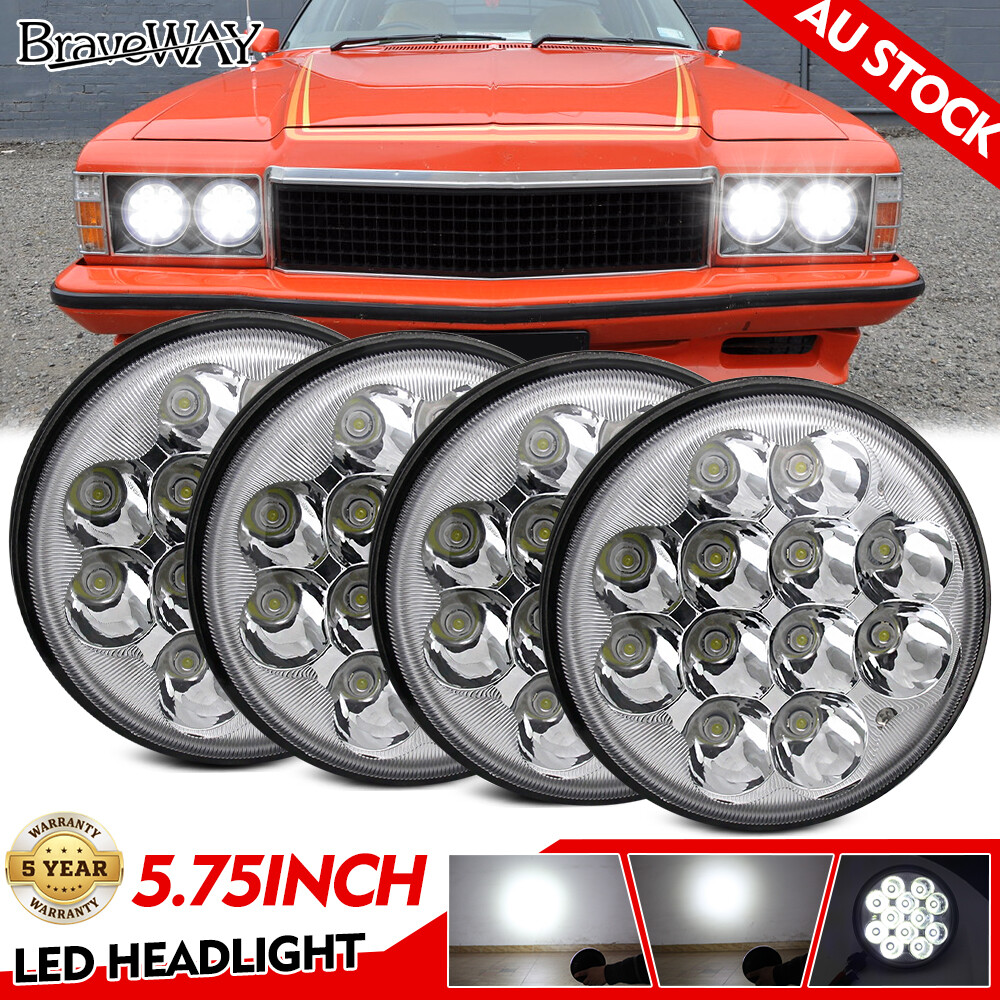 4pcs 5.75 5-3/4"inch Round LED Headlight For Holden HQ HK HT HX HZ HJ ...