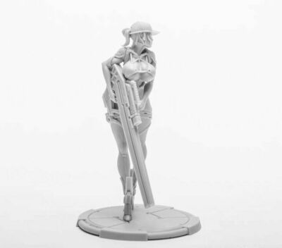 1/24 Resin Figure Model Kit HOT BIG GUNNER Woman Soldier unpainted ...