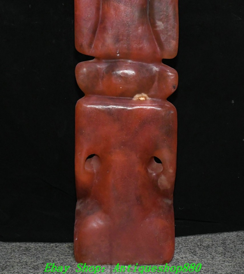 25''Hongshan Culture Red Crystal Bird Sun God Helios Sun-God Statue ...