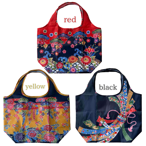 Okinawa Bingata Eco Bag Reusable Tote | Japanese Kimono Pattern Floral ...