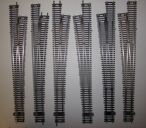 6 ATLAS NICKLE/SILVER #8 CUSTOM LINE SWITCH TURNOUTS CODE 83 HO SCALE ...