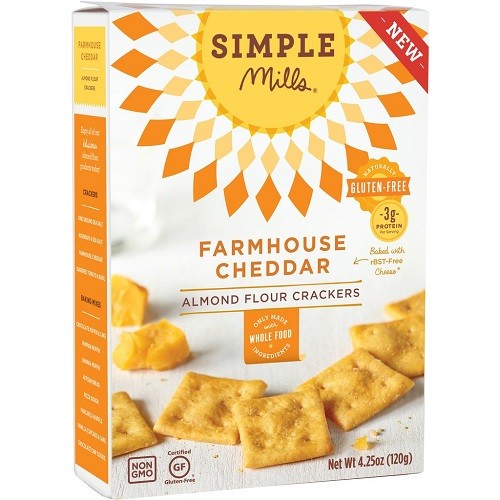 Simple Mills Farmhouse Cheddar Almond Flour Crackers Case of 6 4.25 Oz ...